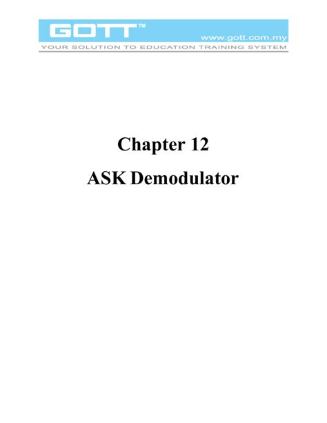 Ask Demodulator Asynchronous And Synchronous Detection