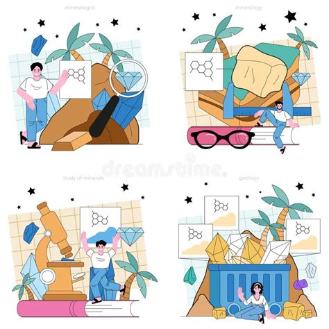 矿物学家概念集 研究天然石矿的科学家 库存例证 插画 包括有 珍贵 原始 构成 封锁 地质 271190383
