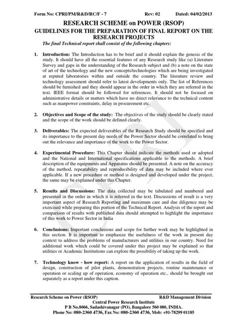 Format No 7 Rsop Final Report Download Free Pdf Science And
