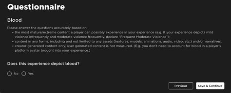 Experience Questionnaire Update Age Recommendation Preview