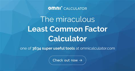 Least Common Factor Calculator