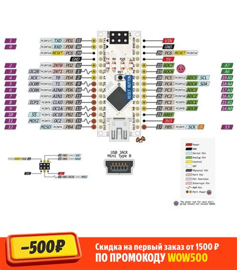 Плата Arduino Nano V3 0 Ch340 на микроконтроллере Atmega168 Ардуино Нано Разъём припаян