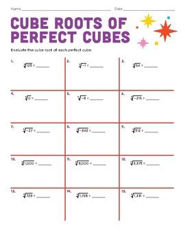 Cube Roots Of Perfect Cubes By Traffy Babe TPT