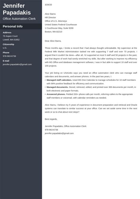 Cover Letter Template For Government Jobs