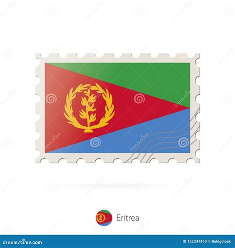 Postage Stamp With The Image Of Eritrea Flag Stock Vector Illustration Of Mark Element