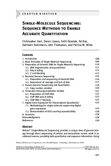 Pdf Single Molecule Sequencing Sequence Methods To Enable Accurate