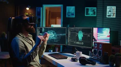 Programmer Using Vr Headset To Answer Awaken Ai Asking Existential