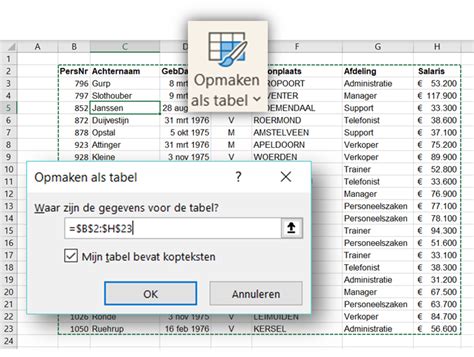 Een Tabel Maken In Excel Zo Doe Je Dat
