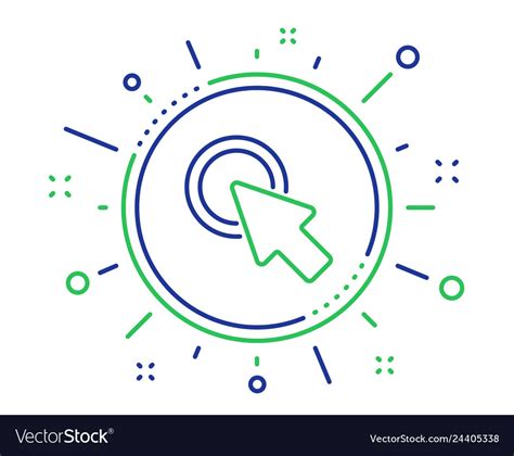 click here line icon push the button sign vector image