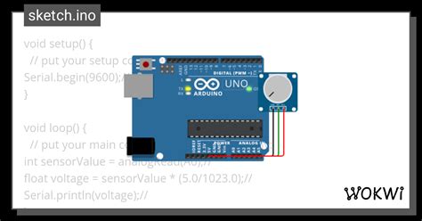 Voltmeter Wokwi ESP32 STM32 Arduino Simulator