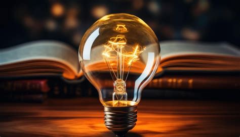 Glowing Light Bulb Representing Knowledge And Wisdom Premium Ai