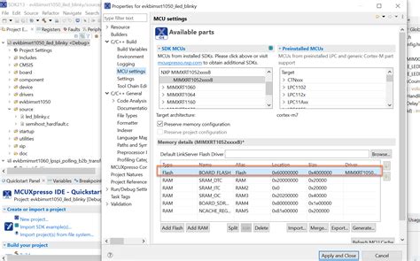 How To Add Ext Flash Using Mcuxpresso Ide Start Address 0x60000000