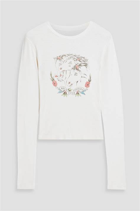 프린트 슬럽 코튼 저지 탑 리던 페칭 Fetching