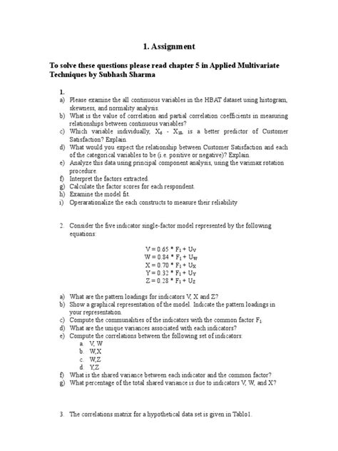 1 Assignment Pdf Correlation And Dependence Variance