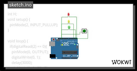 светофор с кнопкой Wokwi Esp32 Stm32 Arduino Simulator
