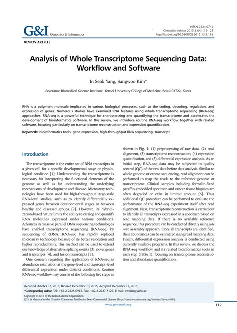 Pdf Analysis Of Whole Transcriptome Sequencing Data Workflow And