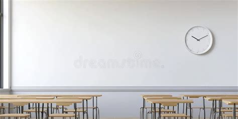 Minimalist 3d School Classroom Clock Banner With Realismresponsebody