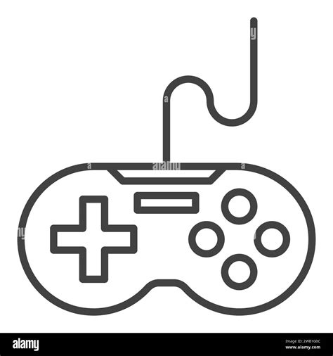 Wired Video Game Controller Vector Gaming Device Concept Outline Icon Or Symbol Stock Vector