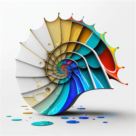 Dripping Colourful Drop In Fibonacci Style For Wall Art Home And