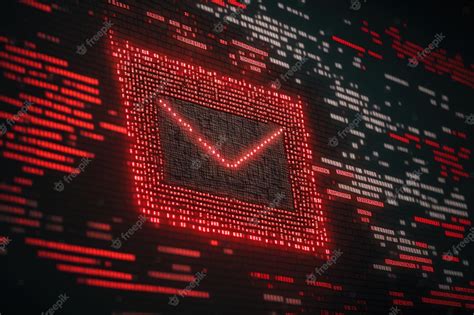 Premium Photo Email Envelope On Red Binary Code Background Phishing Hacker Attack Web Security