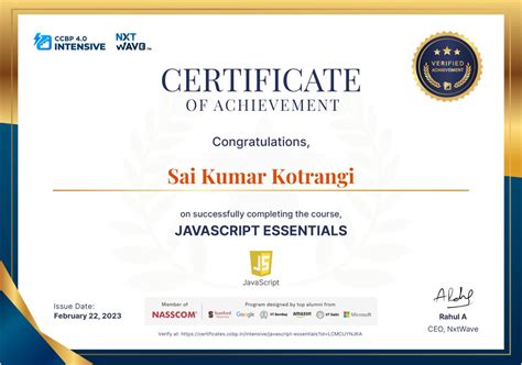 Saikumar Kotrangi On Linkedin Im Happy To Share That Ive Obtained A