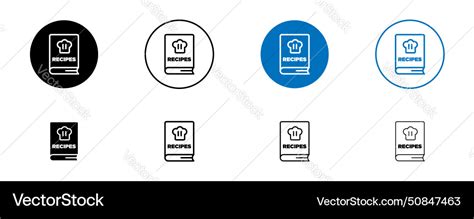 Recipe Book Icon Set Cookbook Gastronomy And Chef Vector Image