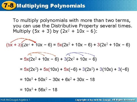 Polynomials 7 8 Multiplying Polynomials Warm Up Lesson