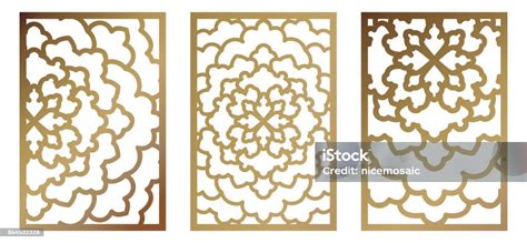 벡터 레이저의 설정 패널을 잘라 장식 패널에 대 한 추상 패턴 템플릿입니다 인테리어 디자인 레이아웃 결혼식 초대장 카드 봉투