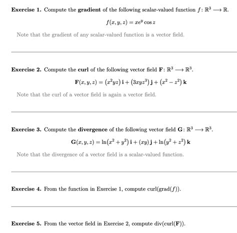 Solved Exercise 1 Compute The Gradient Of The Following