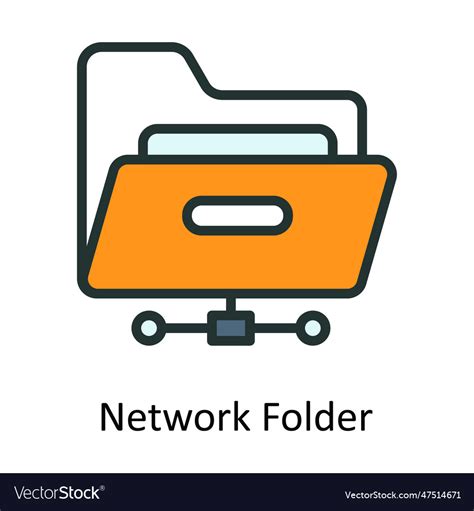 Network Folder Fill Outline Icon Design I Vector Image