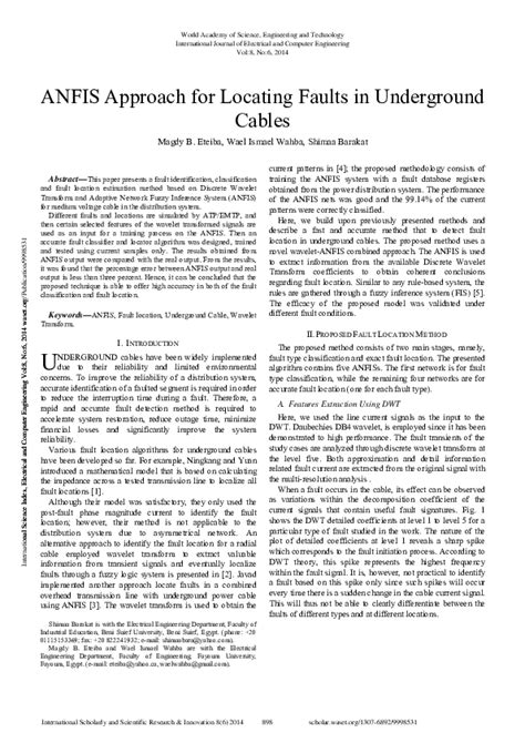 pdf anfis approach for locating faults in underground cables