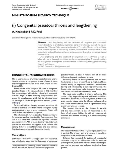 Pdf Congenital Pseudoarthrosis And Lengthening Dokumen Tips