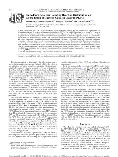 Pdf Impedance Analysis Counting Reaction Distribution On Degradation