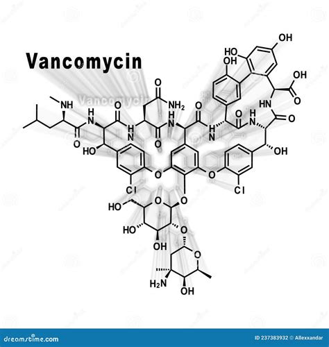 Vancomycin Molecule Antibiotic Chemical Structure Stock Illustration Illustration Of