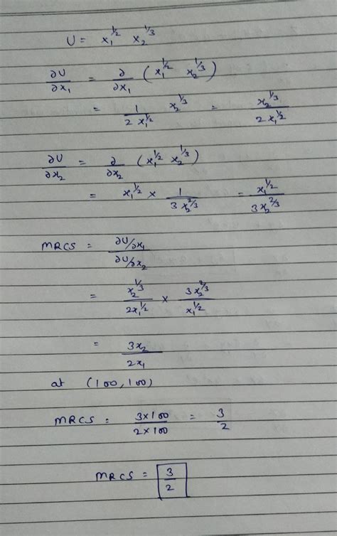 Solved Given The Utility Function U X X2 X 12x13 Calculate The