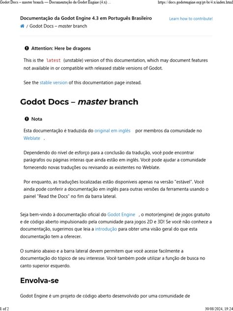 Godot Docs Master Branch Documentação Da Godot Engine 4x Em Português Brasileiro Pdf