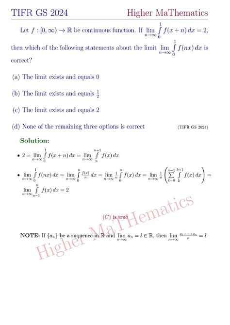 tifr gs 2024 solution real analysis youtube