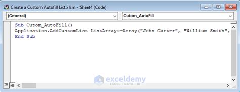 How To Create A Custom Autofill List In Excel 2 Methods