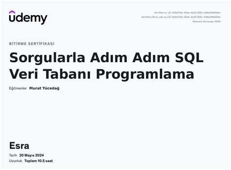 Esra Tunçer Linkedin‘de Sql 10 Yorum