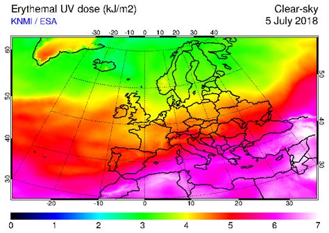 TEMIS Daily Erythemal UV Dose From Satellite