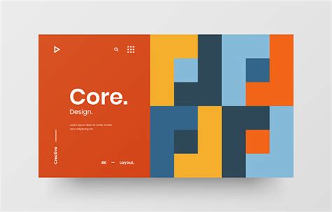 응답 웹 디자인 프로젝트 개발을위한 창조적 인 수평 웹 사이트 화면 부분 추상 기하학적 패턴 배너 레이아웃 모형 회사 방문 페이지 블록 벡터 일러스트 템플릿입니다 0명에