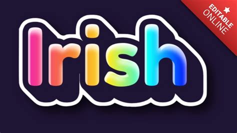 Irish Rainbow 3d Text Effect Generator