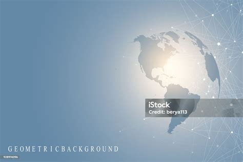 세계 세계와 큰 데이터 시각화입니다 동적 파도 함께 추상 벡터 배경입니다 글로벌 네트워크 연결입니다 기술 감각 추상 그림 세계지도에 대한 스톡 벡터 아트 및 기타 이미지
