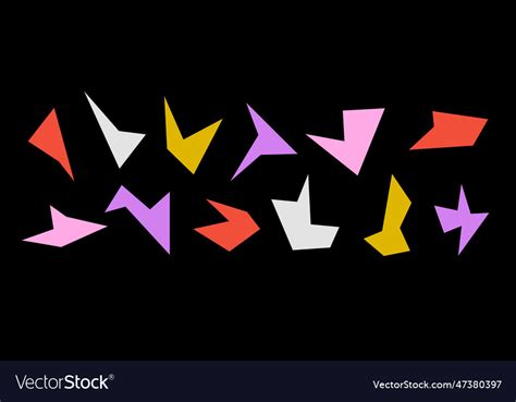 Simple Colorful Sharp Irregular Shapes Set Vector Image