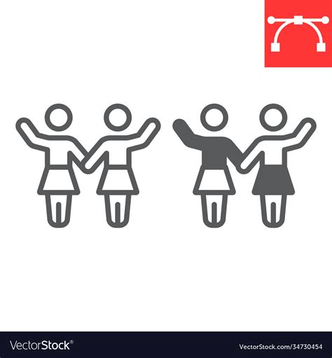 Sorority Line And Glyph Icon Sexism Feminism Vector Image