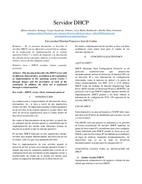 Pdf Servidor Dhcp