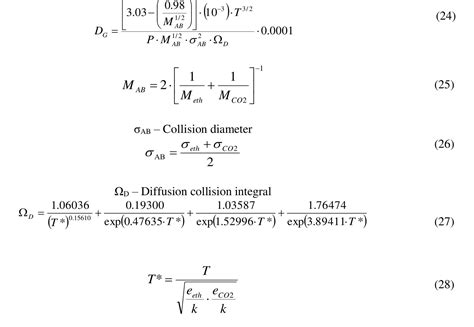 Gas Phase Diffusion Coefficient The Theory Describing
