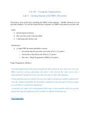 Getting Started With MIPS Install Software Run Your First Course Hero