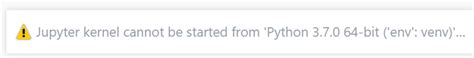 Jupyter Kernel Cannot Be Started From Python 370 64 Bit Env Venv