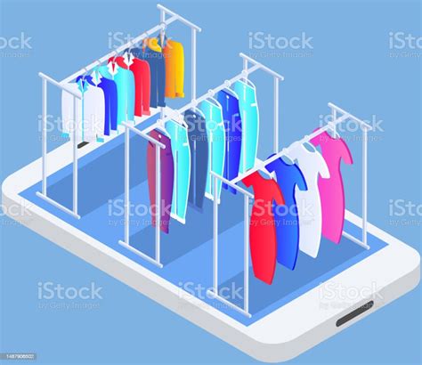 가정 또는 부티크 인테리어 옷걸이 온라인 상점의 탈의실을위한 옷걸이에 컬러 바지와 청바지 3차원 형태에 대한 스톡 벡터 아트 및 기타 이미지 3차원 형태 선반 제작물